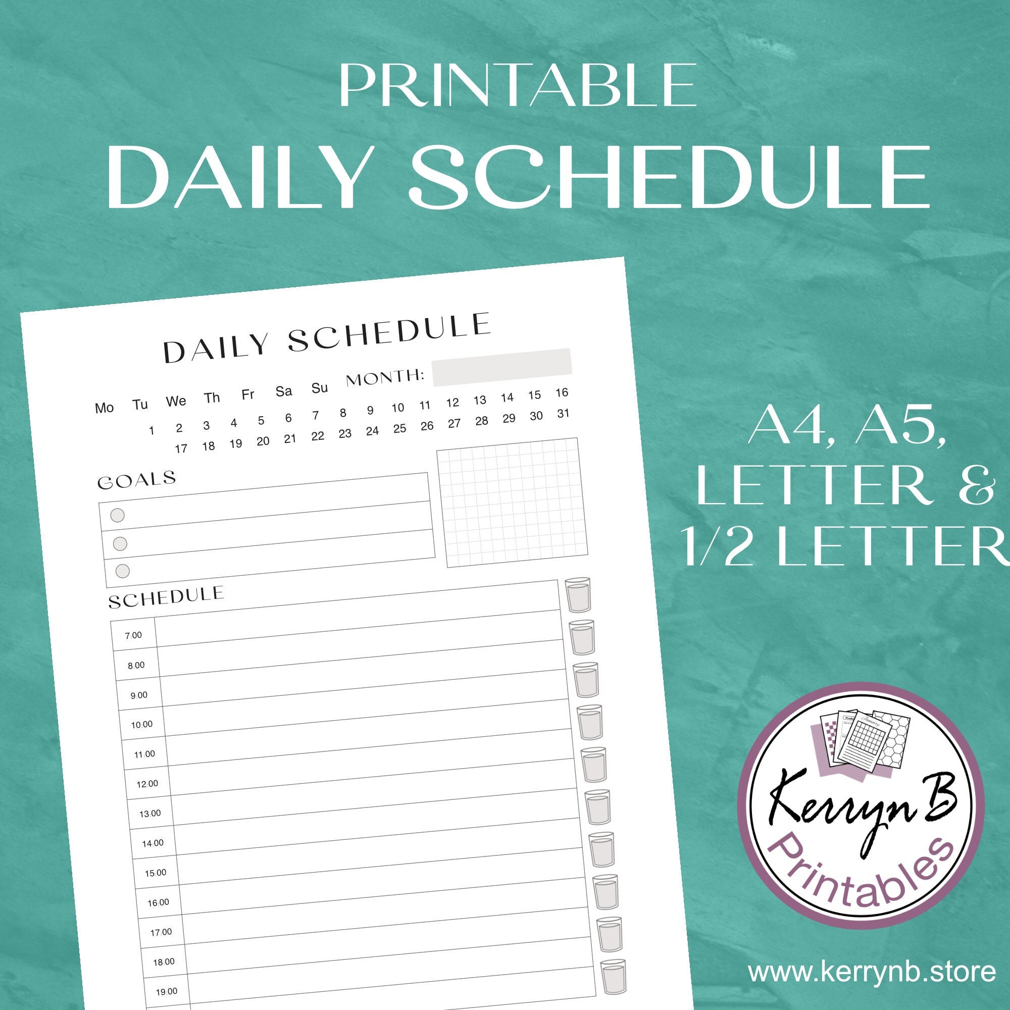 Minimalist Daily Schedule Printable, Day to Page Instant Download PDF ...
