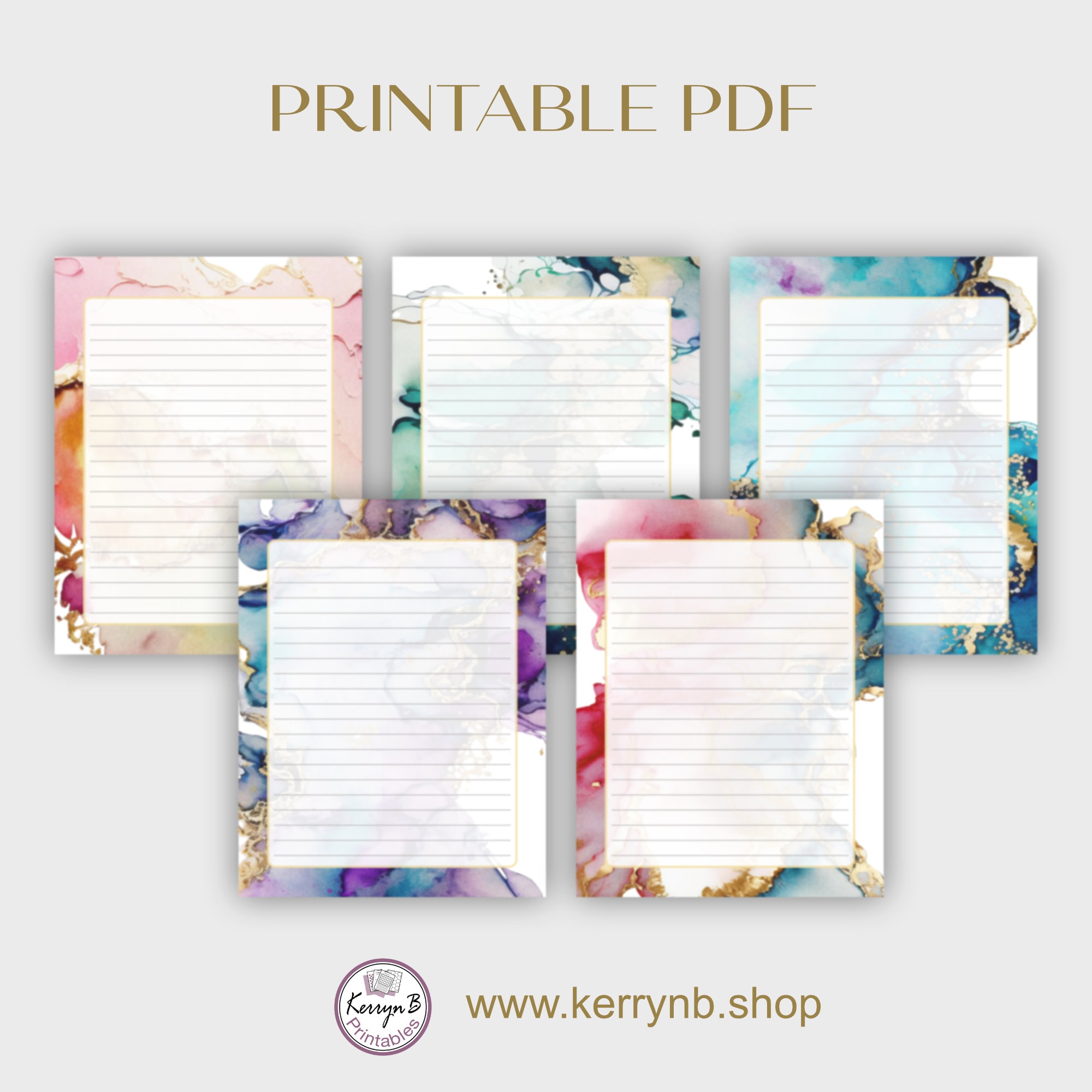 Ink Splash Printable Writing Papers Ruled and Unruled for Personalised ...