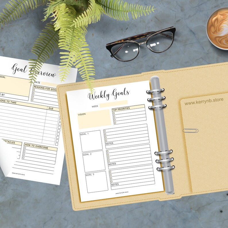 Goals Planner Printable A4 A5 & Letter for Setting and Achieving Your ...