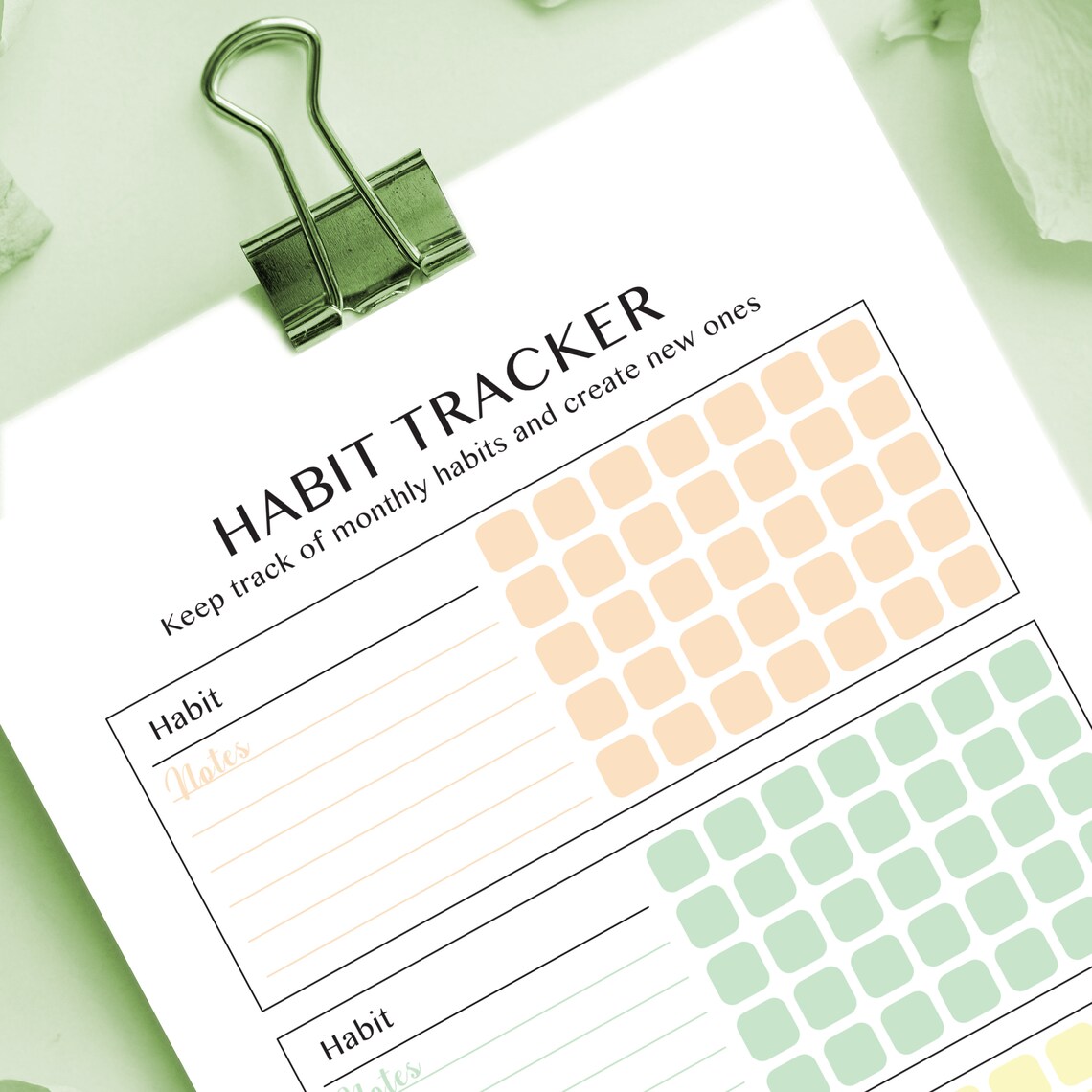 Habit Tracker Printable A4 & Letter Tricolour to Keep Track of Good ...