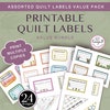 Printable Quilt Labels Instant Download - Etsy Canada