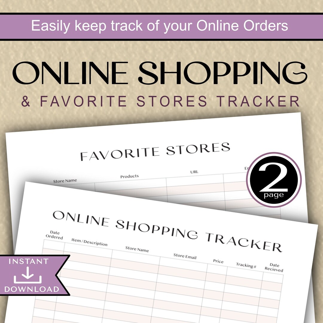 Online Shopping Tracker Printable to Keep Track of Your Online Orders ...