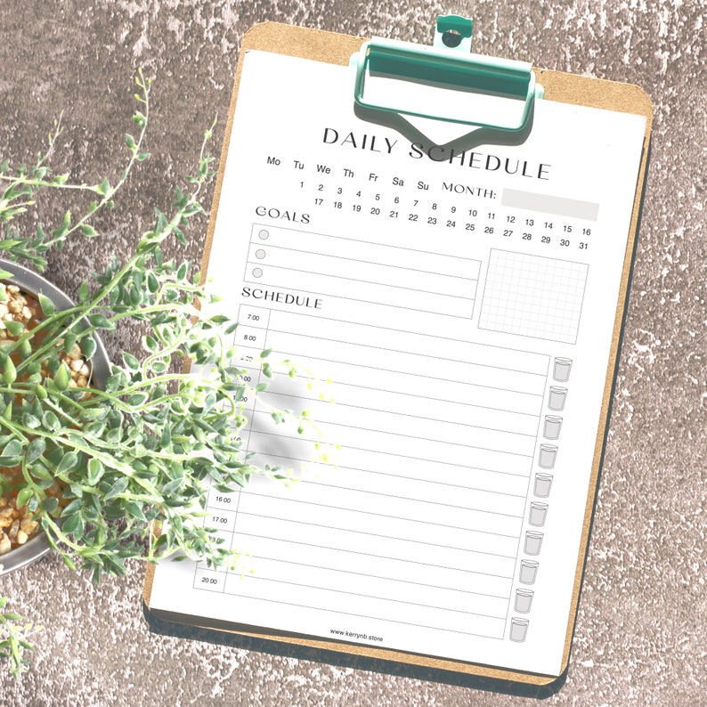 Minimalist Daily Schedule Printable, Day to Page Instant Download PDF ...