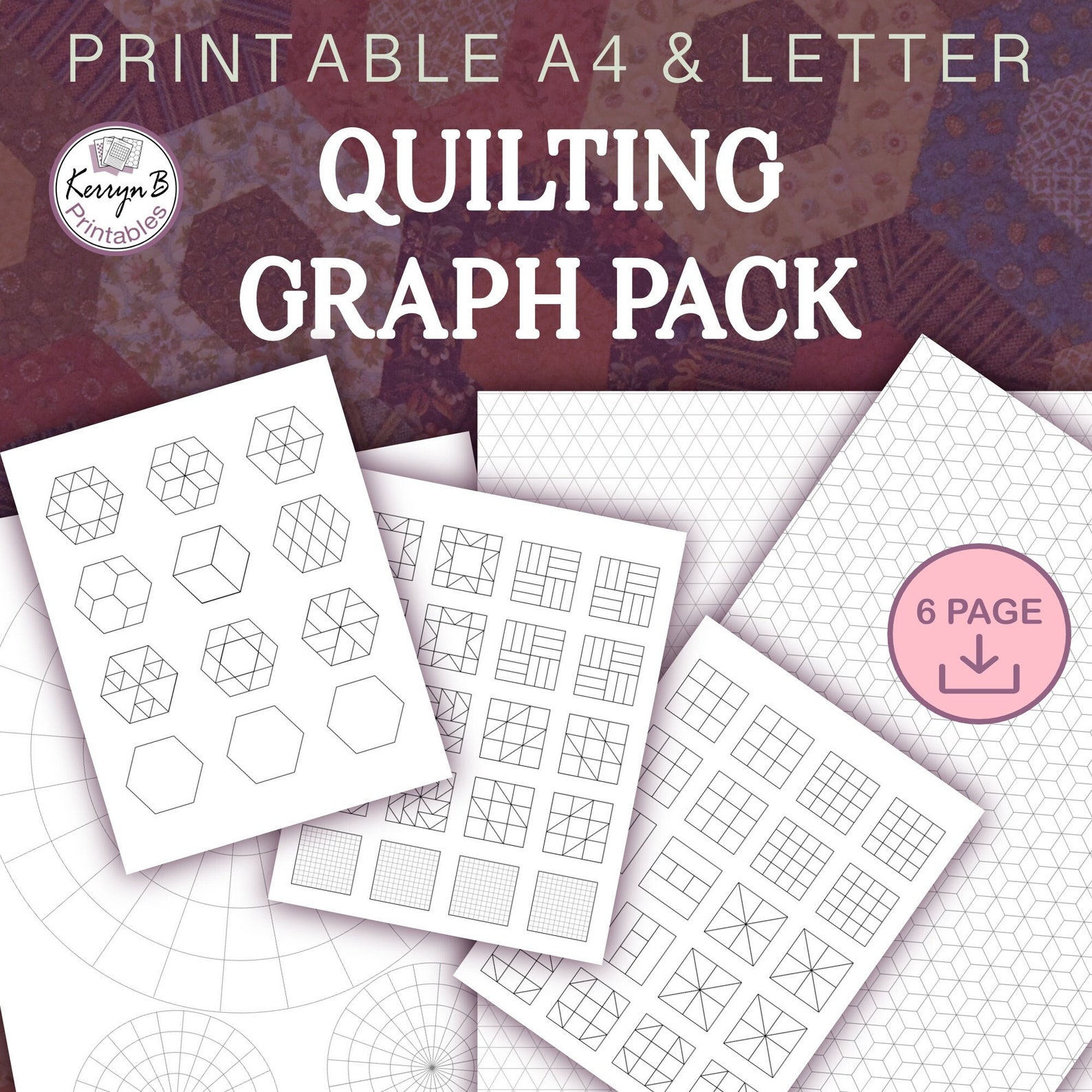 Quilting Graph Paper and Blocks, Printable Quilt Planning Pdf, Quilt ...