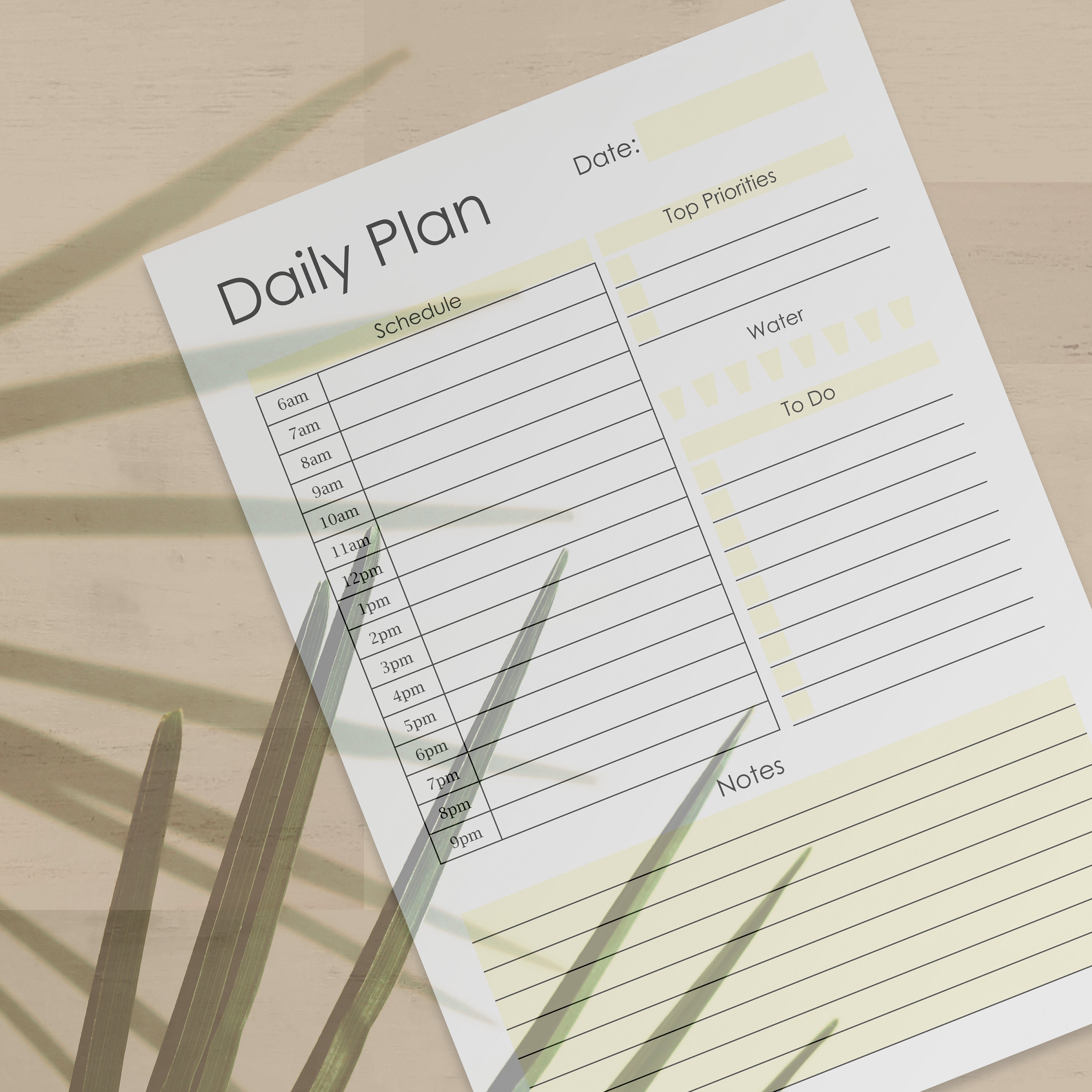 Printable Daily Plan Lemon A4. Instant Download PDF Planner Page - Etsy