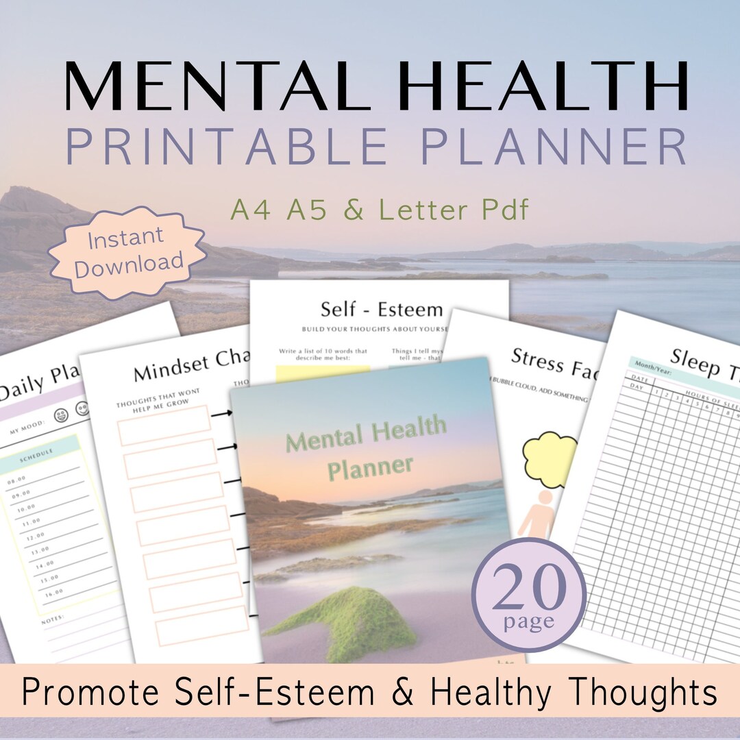 Mental Health Printable Planner to Promote Self-esteem Self-love ...