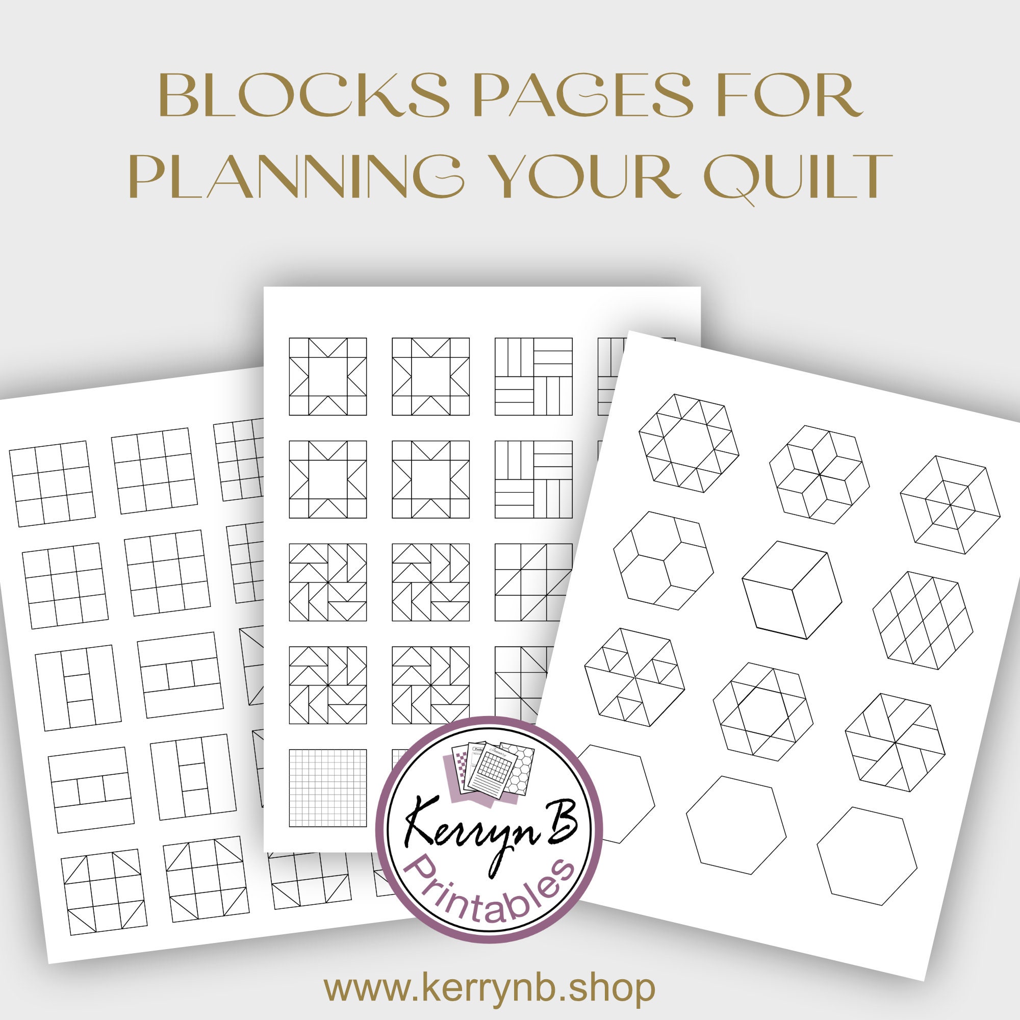 Quilting Graph Paper and Blocks, Printable Quilt Planning Pdf, Quilt ...