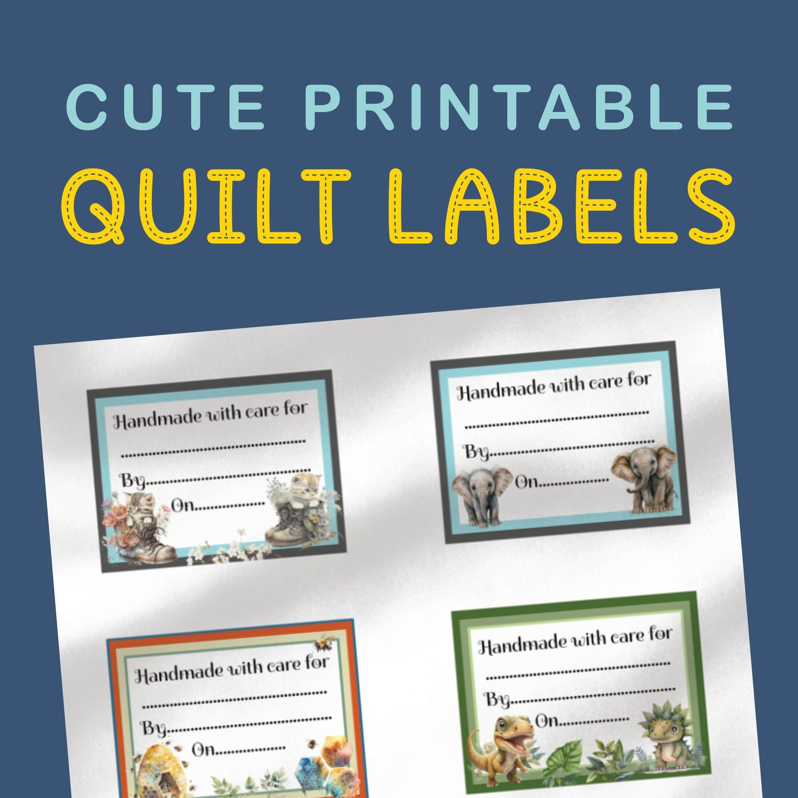 Cute Quilt Labels Printable 4 to Page Letter Size to Print at Home Onto ...