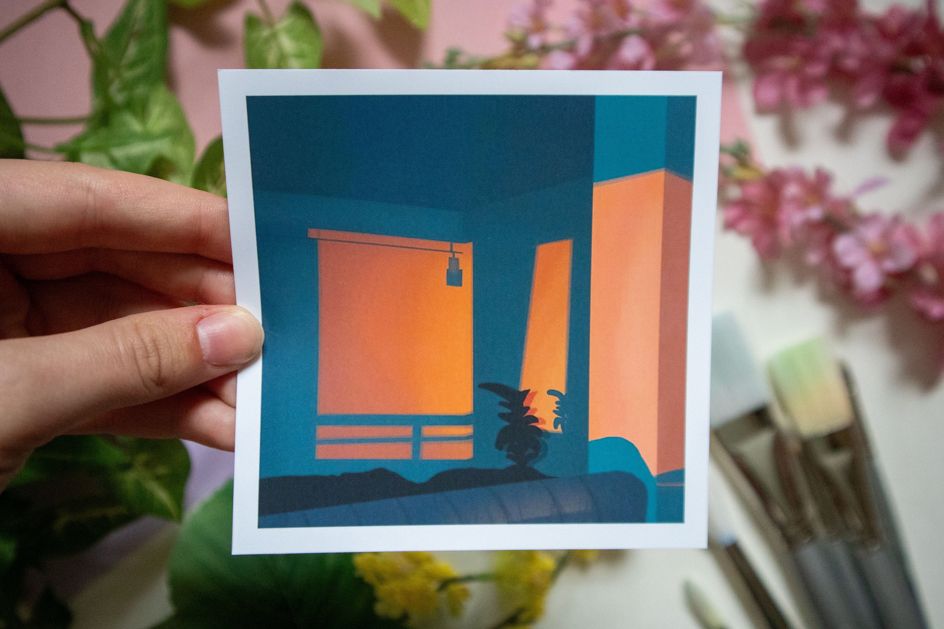 Liminal Space Apartment Sunset Painting: Beautiful Fine Art Print ...