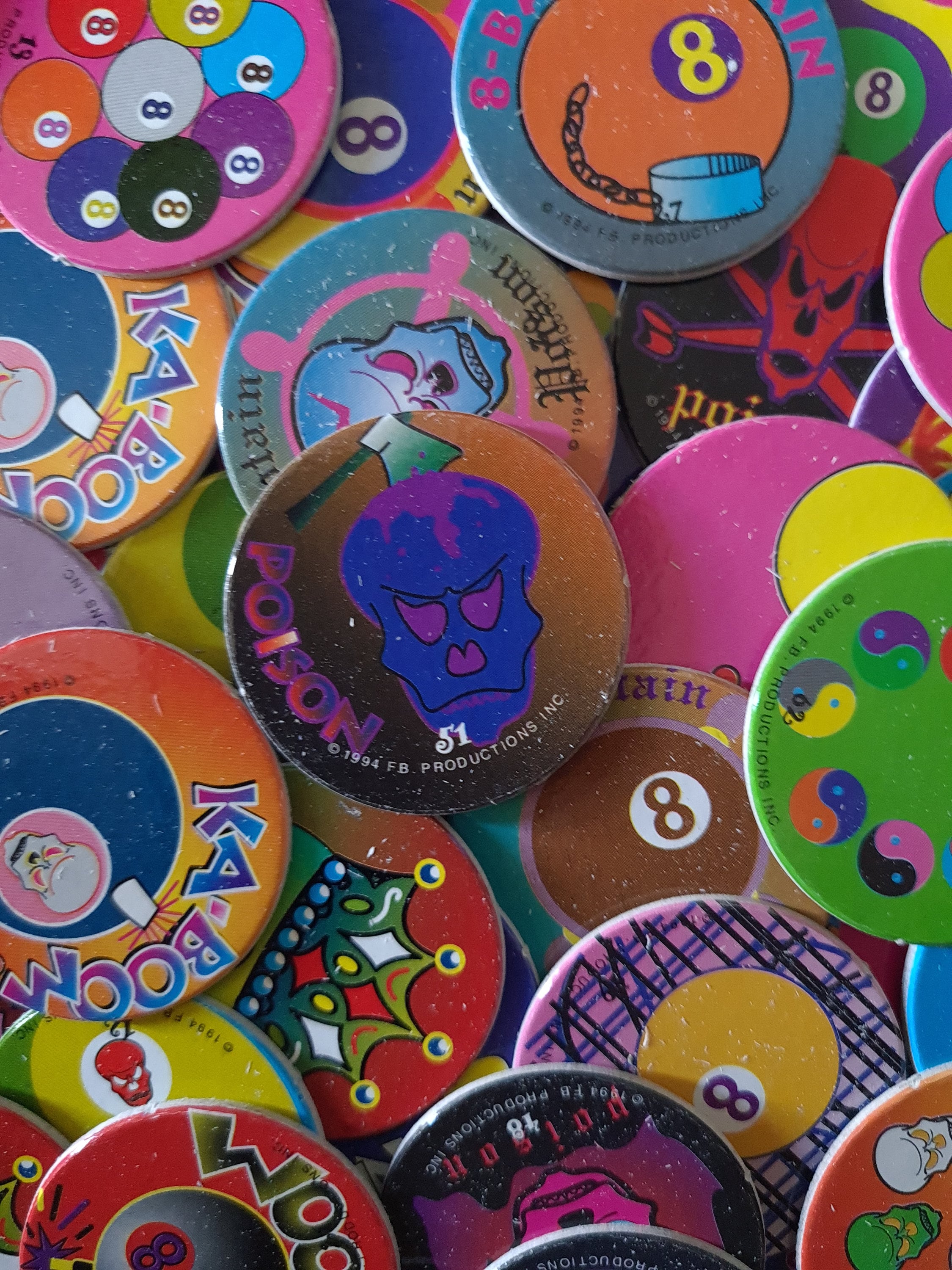 Poison & Billiards Themed Pogs From 1994 1 Lb Bag - Etsy