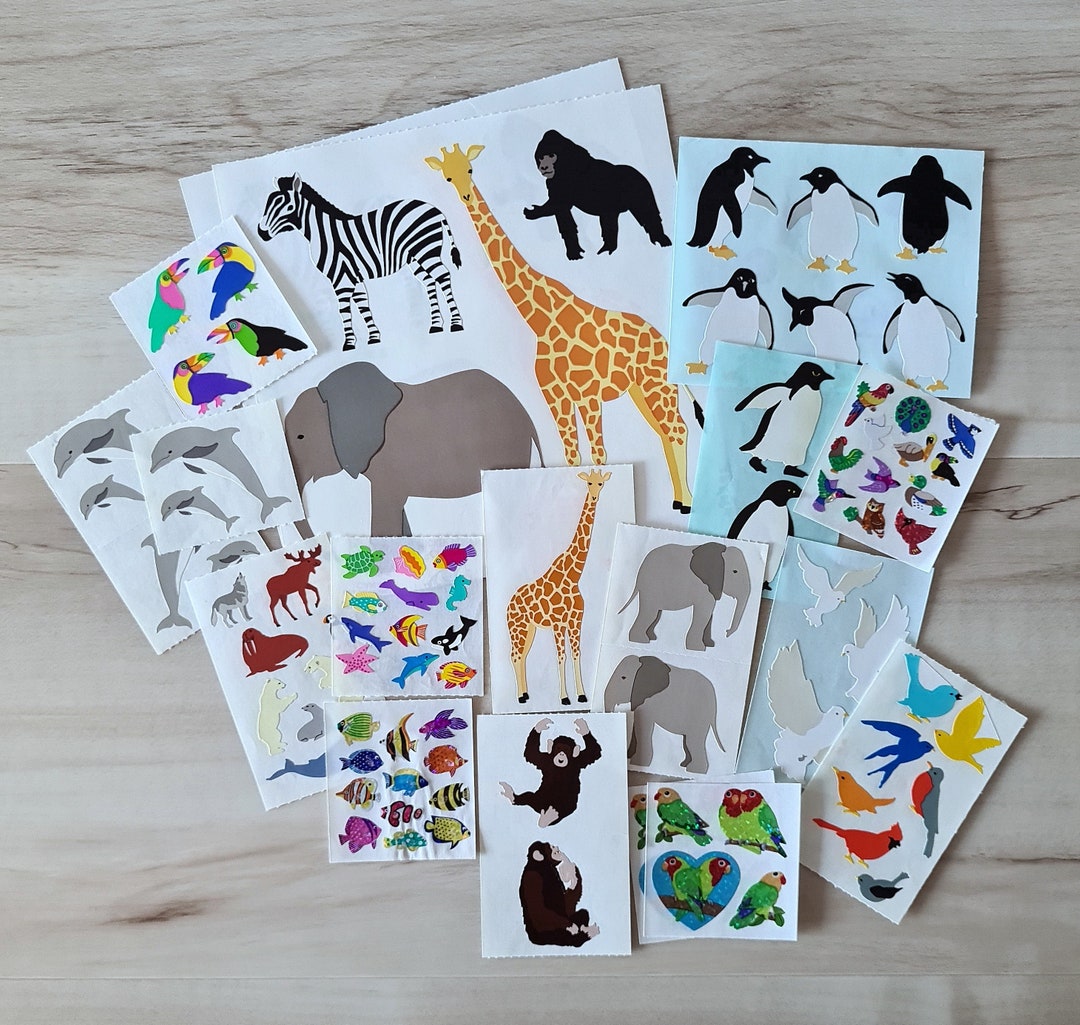90s Wild Animals Sticker Pack - Etsy