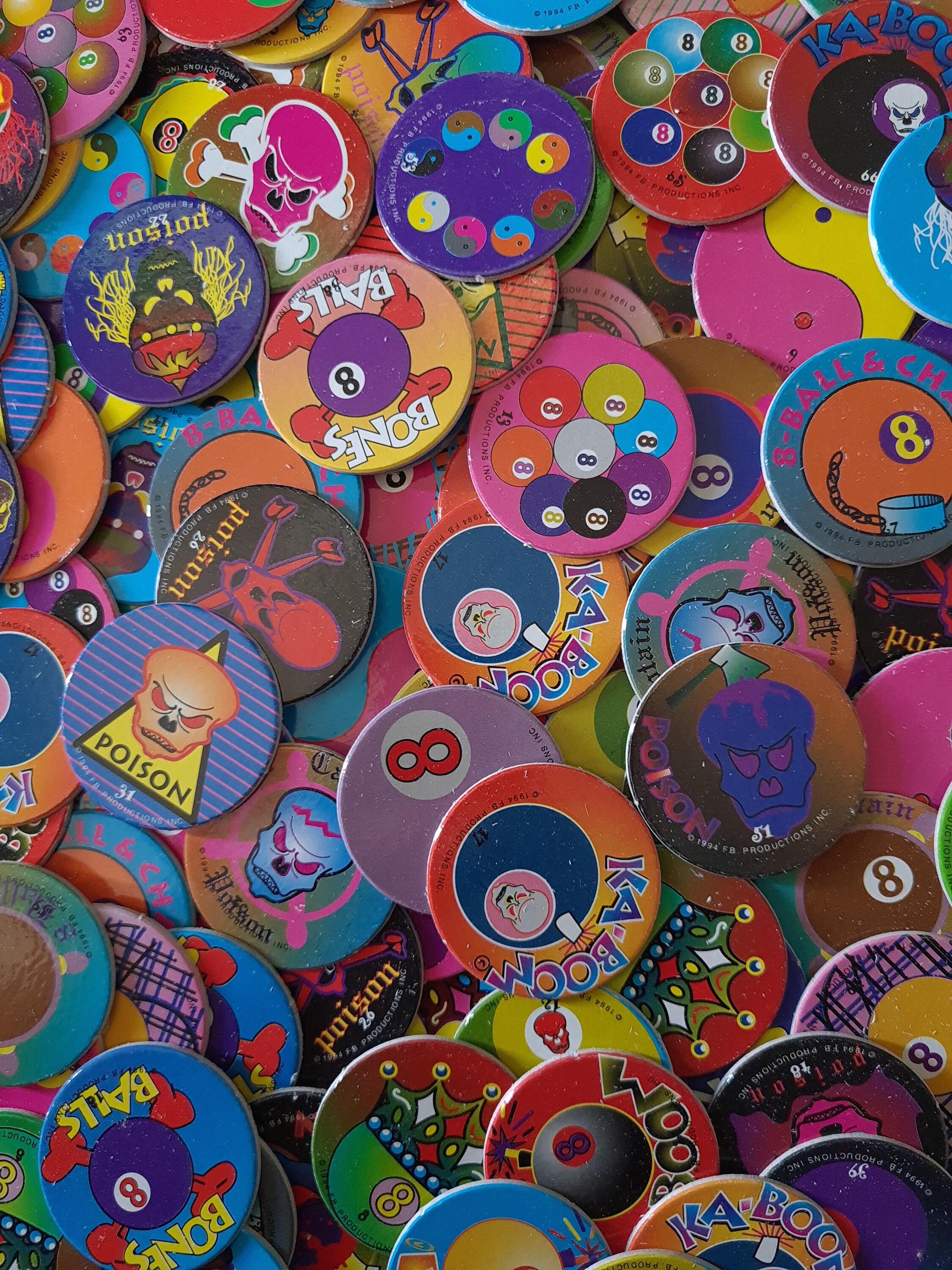 Poison & Billiards Themed Pogs From 1994 1 Lb Bag - Etsy