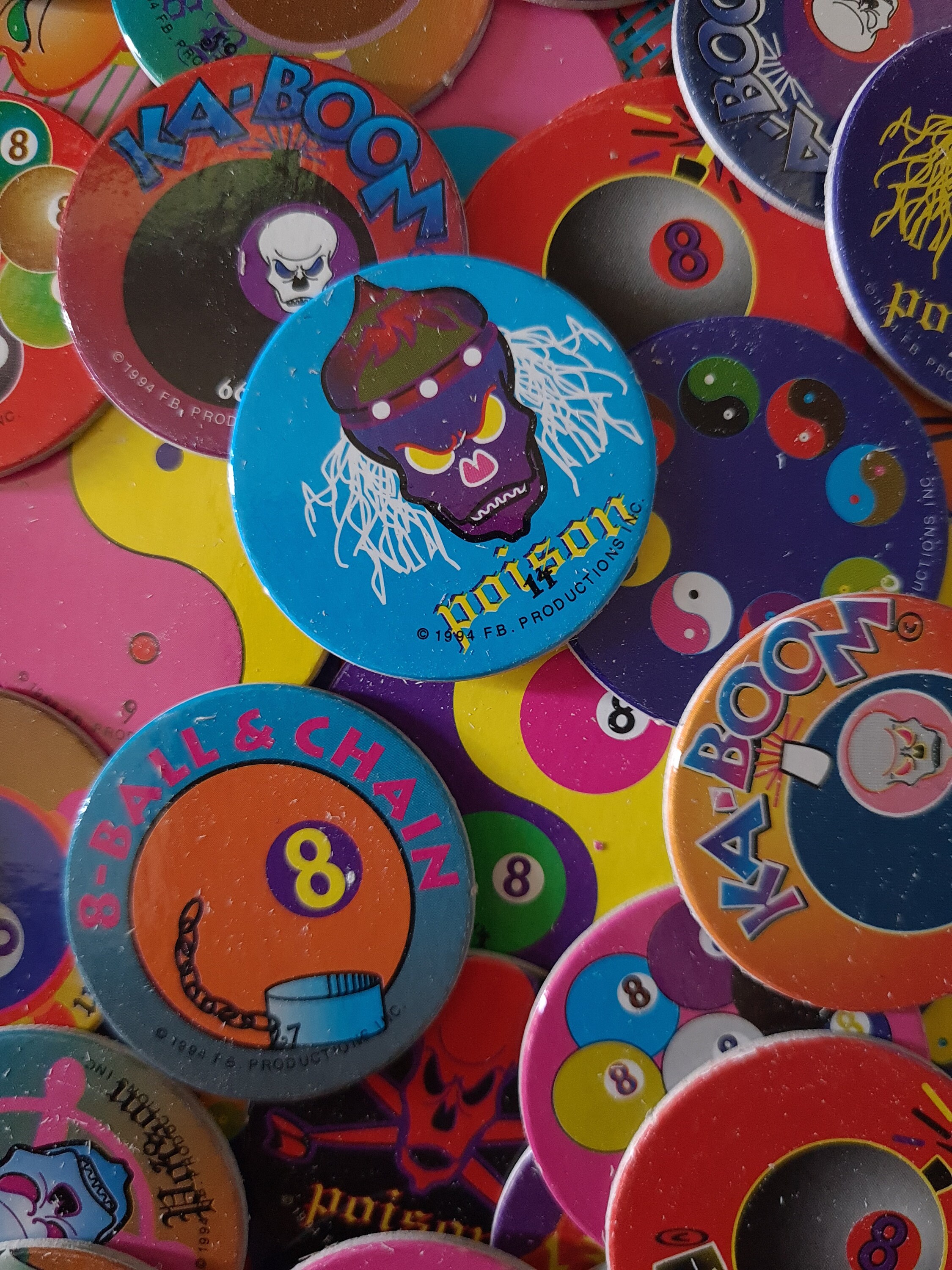 Poison & Billiards Themed Pogs From 1994 1 Lb Bag - Etsy