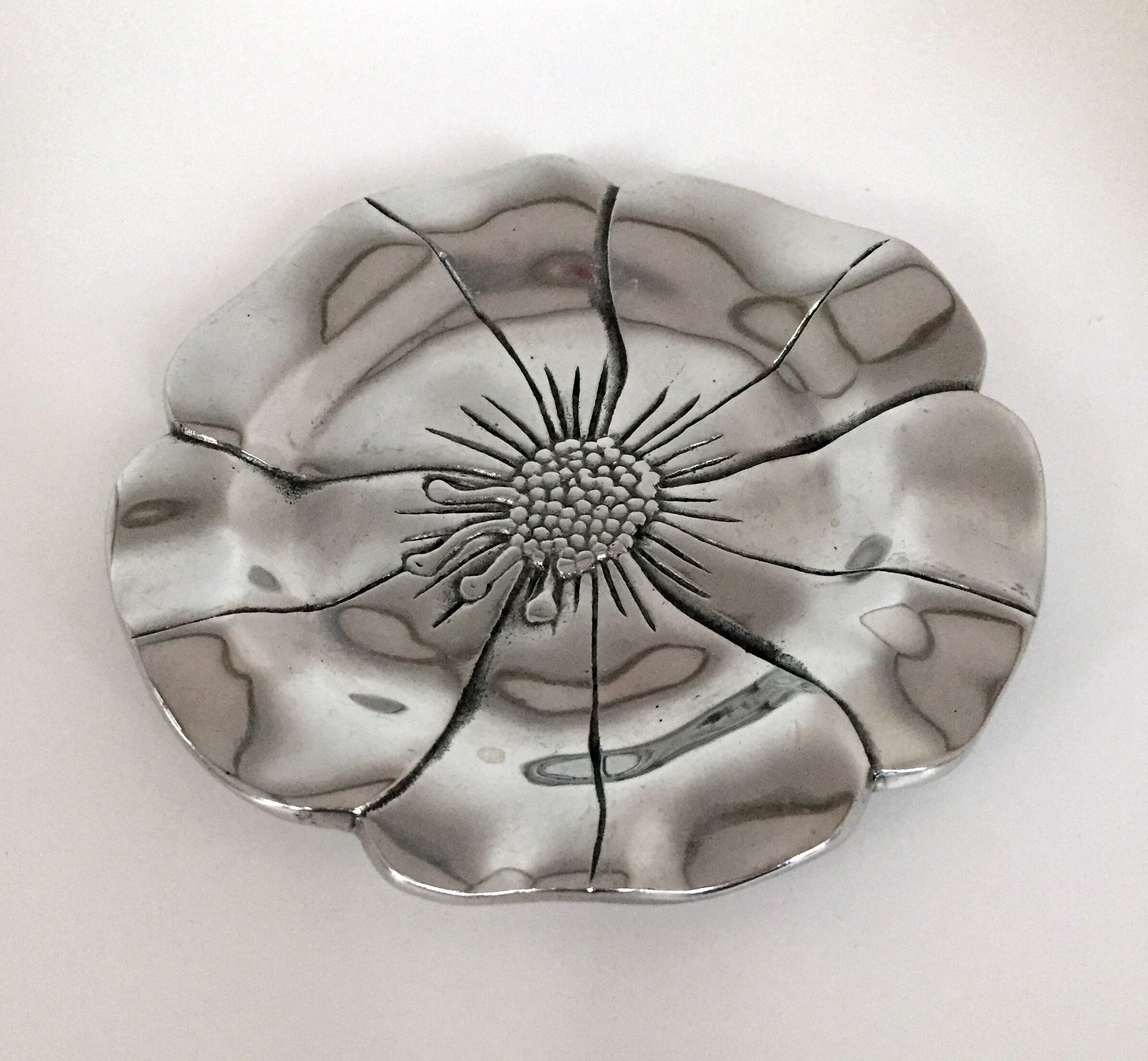 Hacienda Real Pewter Flower Dish - Etsy