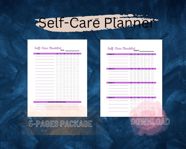 Printable Self Care Planner Checklist - Etsy