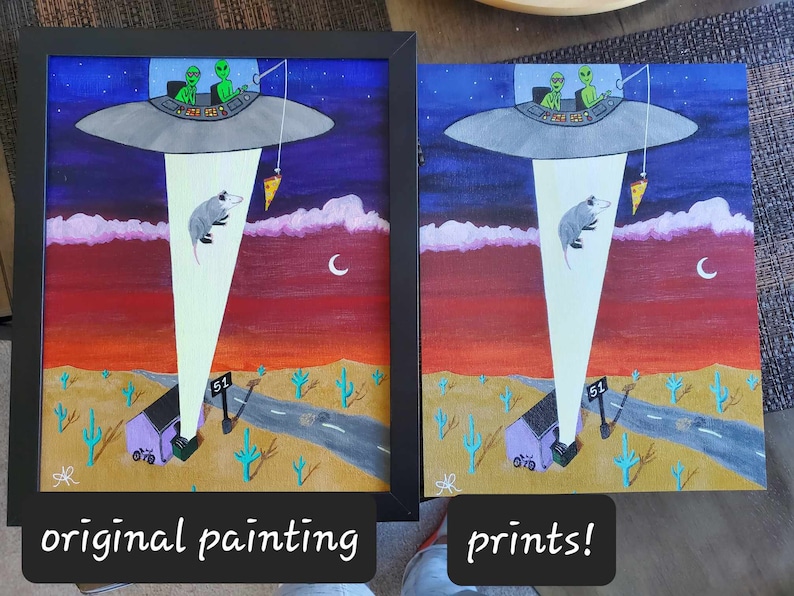 Independence Day, Opossum Aliens Pizza, 11x14 Art Print, Gloss - Etsy