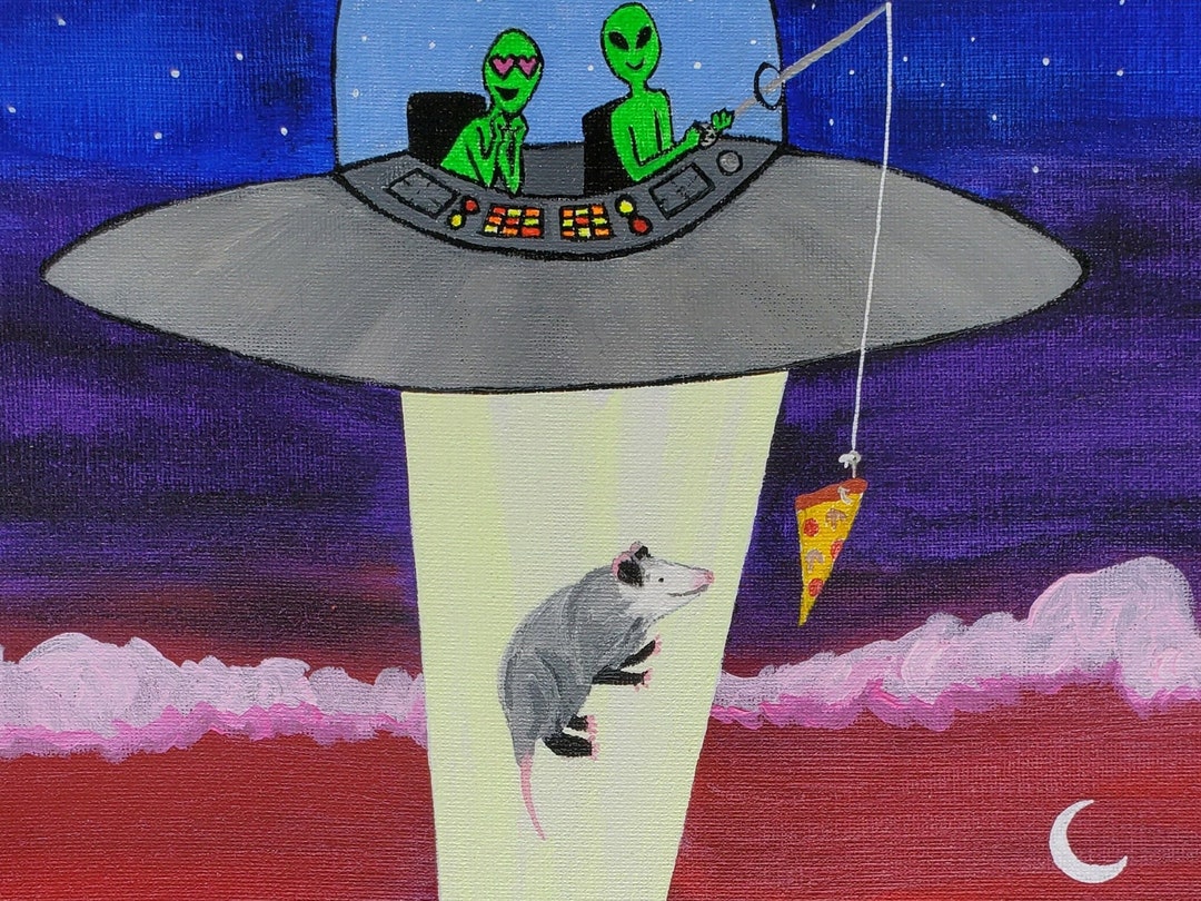 Independence Day, Opossum Aliens Pizza, 11x14 Art Print, Gloss - Etsy
