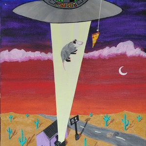Independence Day, Opossum Aliens Pizza, 11x14 Art Print, Gloss - Etsy