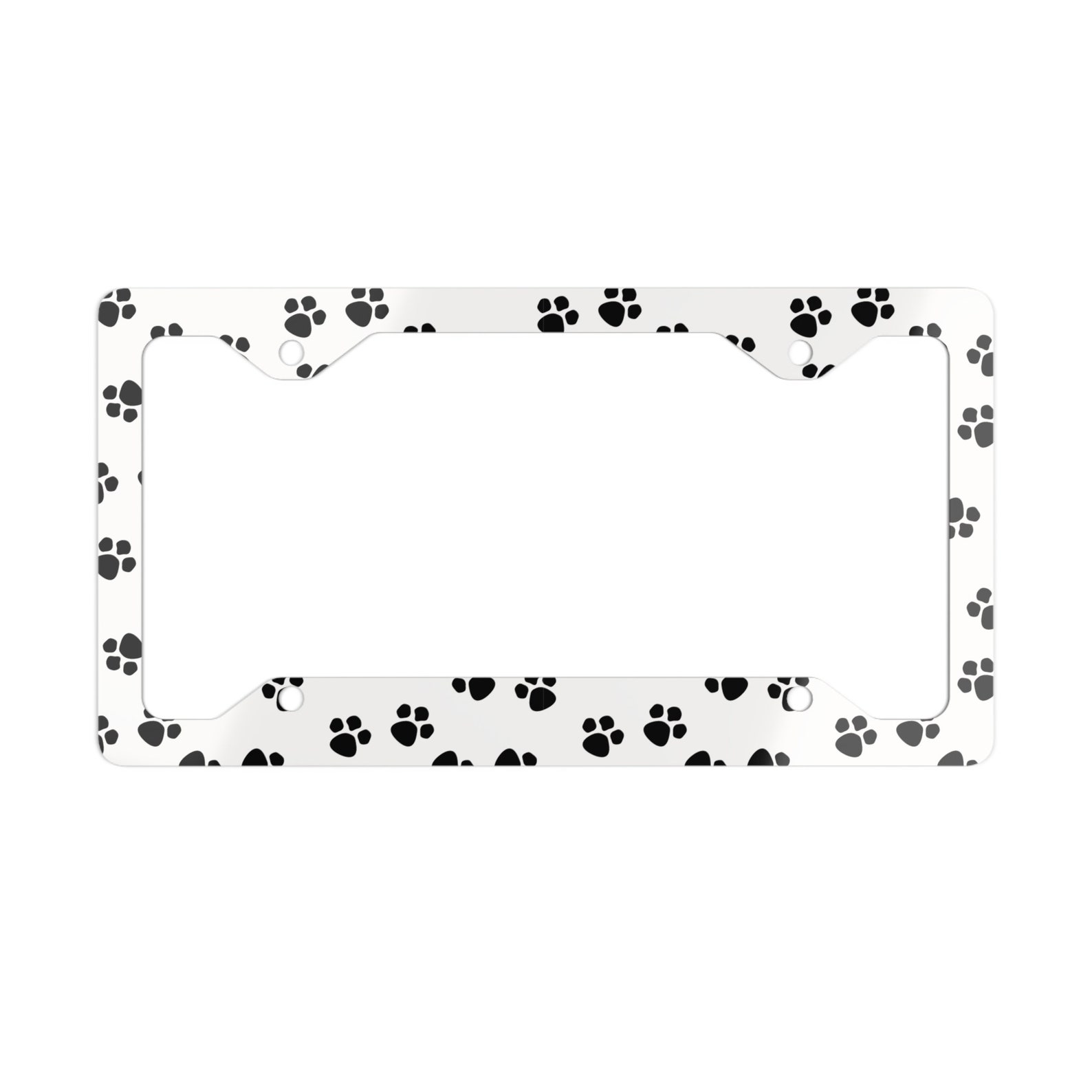 Paw Print License Plate Frame, Black and White License Plate Holder ...