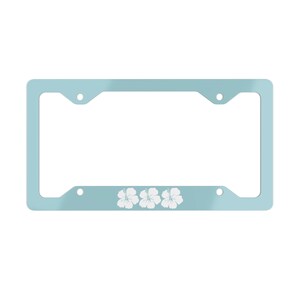 Blue Flower License Plate Frame, Hibiscus Flower License Plate Frame ...