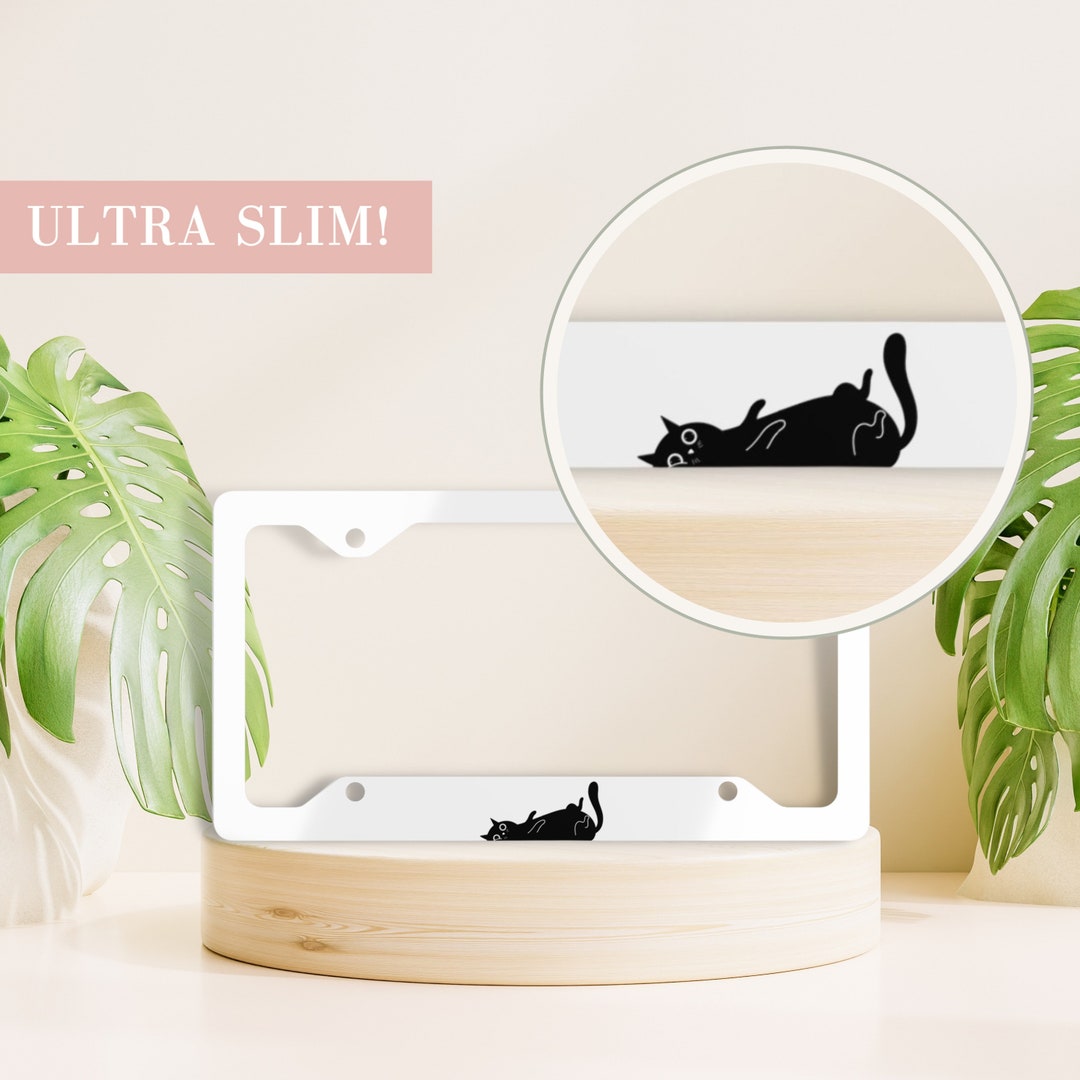 Cute Cat License Plate Frame, Cat Lover Gift, Cat License Plate Holder ...