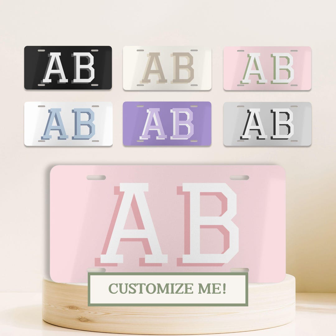 Custom Initial License Plate, Initial License Plate, Personalized Car ...