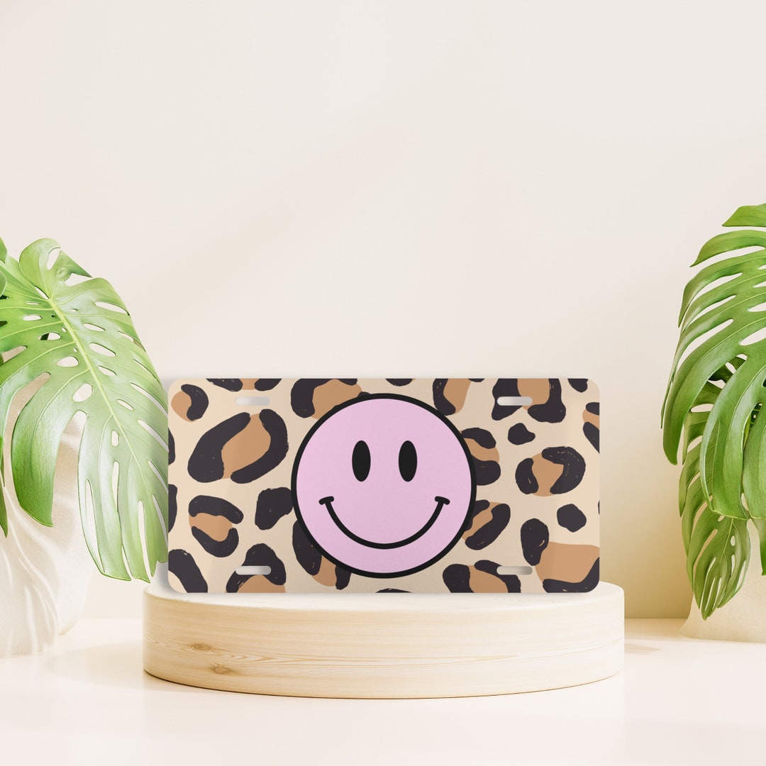 Cheetah Print Vanity License Plate, Smiley Face License Plate, Girls ...