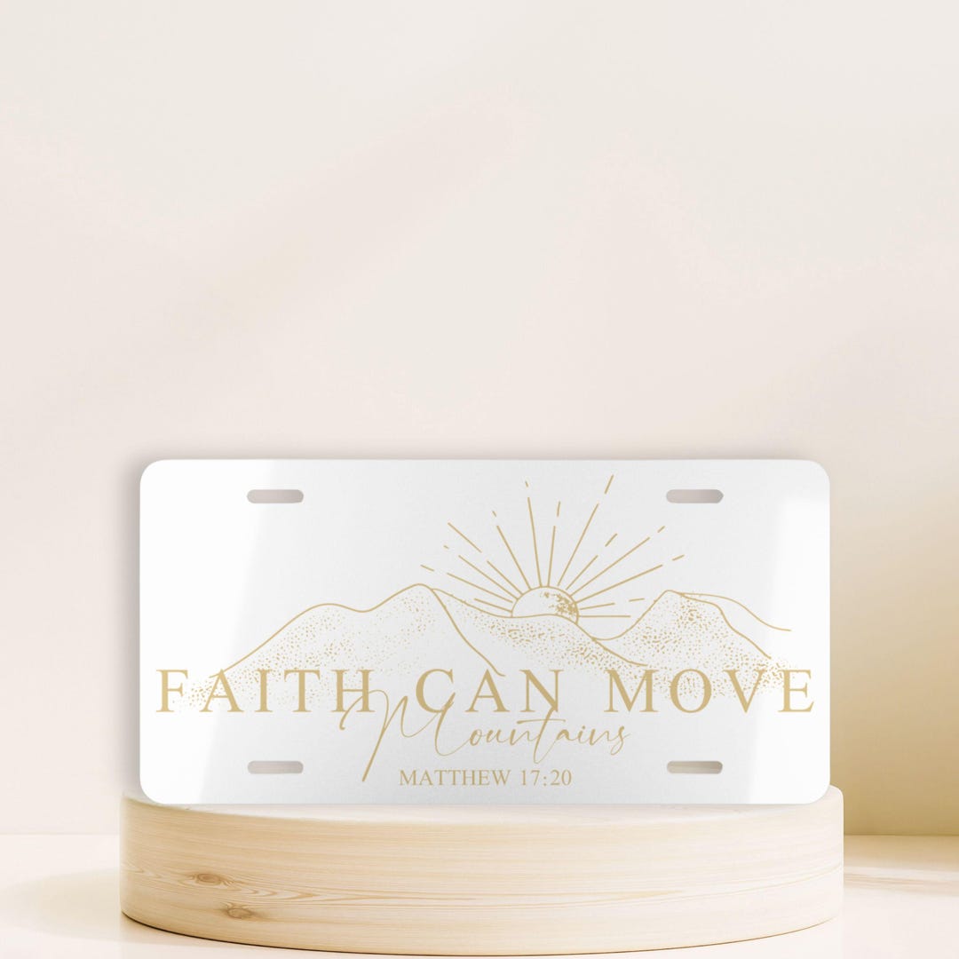 Christian License Plate, White and Gold License Plate, Christian Car ...