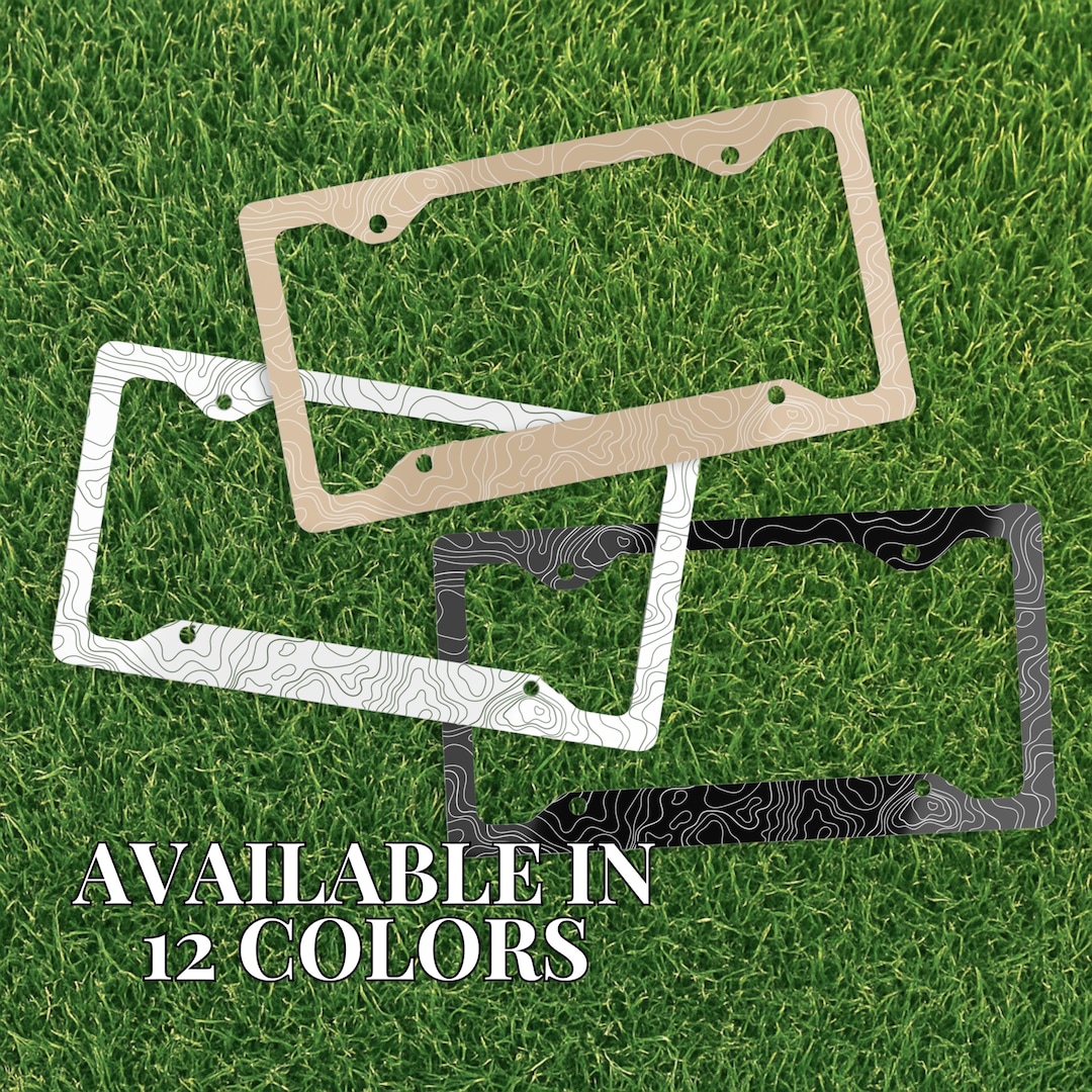 Topographic Map License Plate Frame, Minimal License Plate Frame, Mens ...