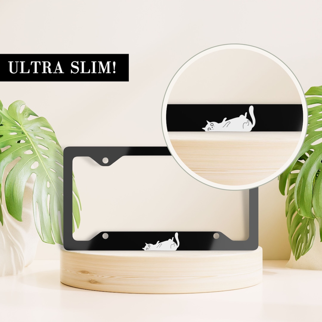 Cute Cat License Plate Frame, Cat Lover Gift, Cat License Plate Holder ...