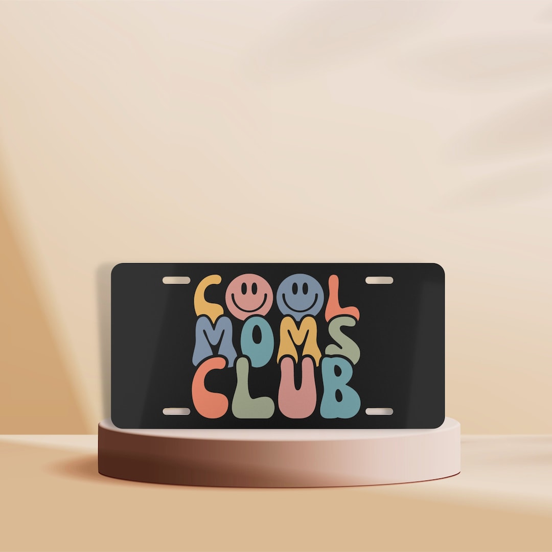 Retro Mom License Plate, Black License Plate, Cute Car Accessory, Mama ...