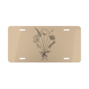 Wildflower Bouquet License Plate, Cute Floral License Plate, Vanity Car ...