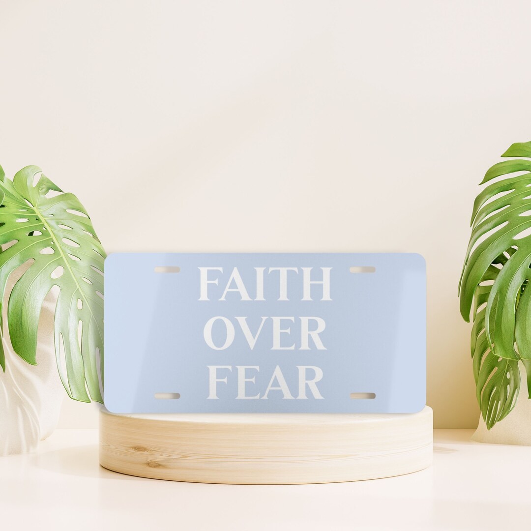 Faith License Plate, Christian Front License Plate, Light Blue Vanity ...