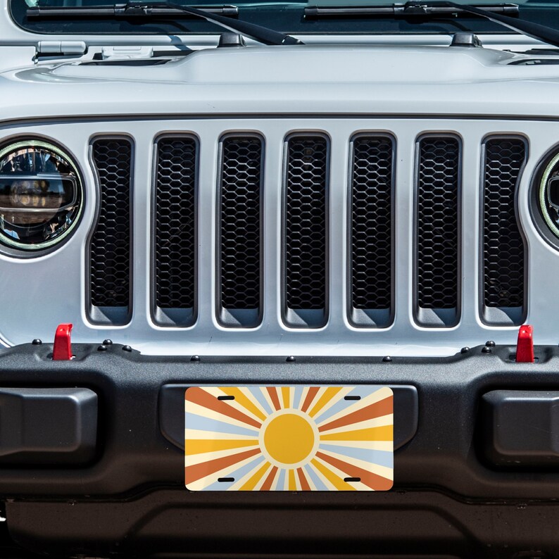 Retro Sunshine License Plate, Multicolor Vanity License Plate, Sunshine ...