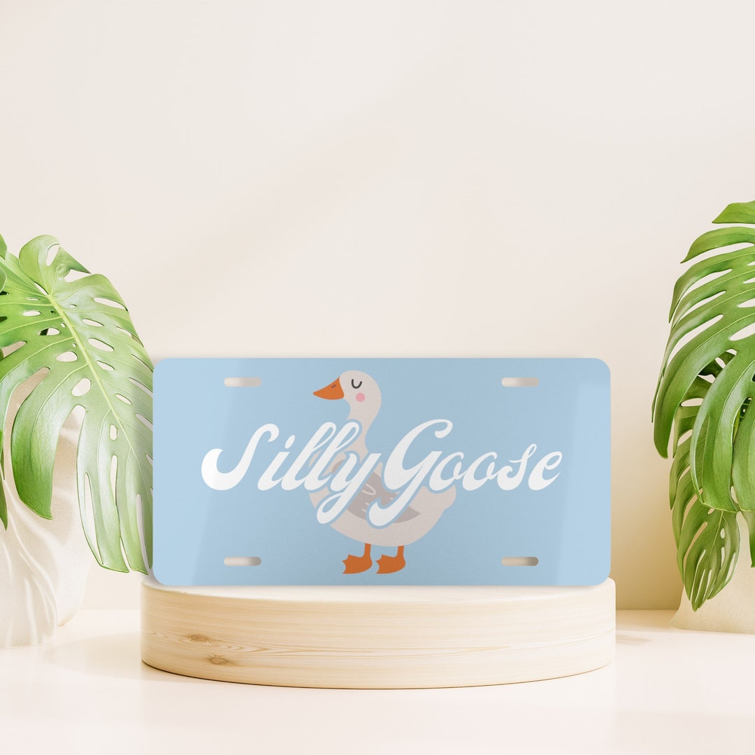 Silly Goose Vanity License Plate, Funny License Plate, Light Blue Front ...
