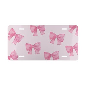 Pink License Plate, Bow Front License Plate, Girly License Plate, Cute ...