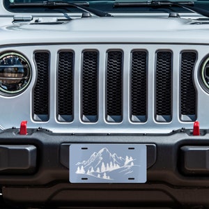 Mountain License Plate, Blue License Plate, Outdoors Vanity License ...