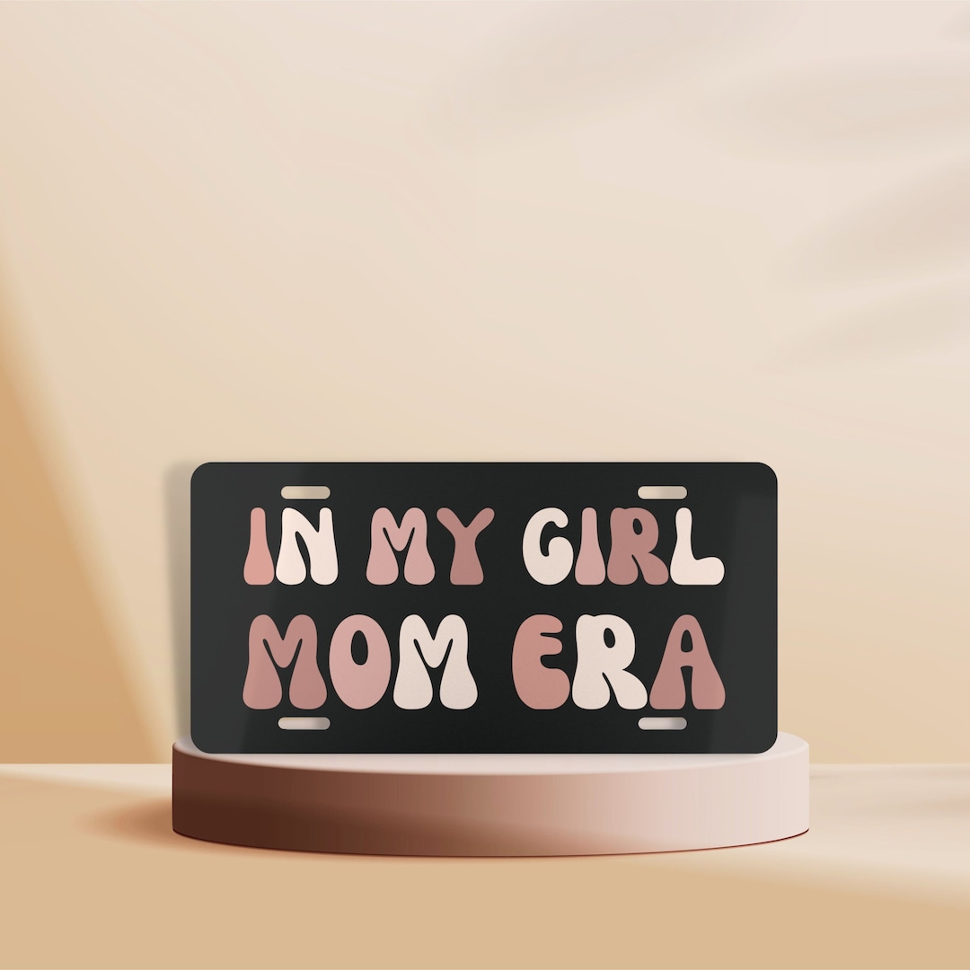 Retro Mom License Plate, Girl Mom Front License Plate, Pink Car ...