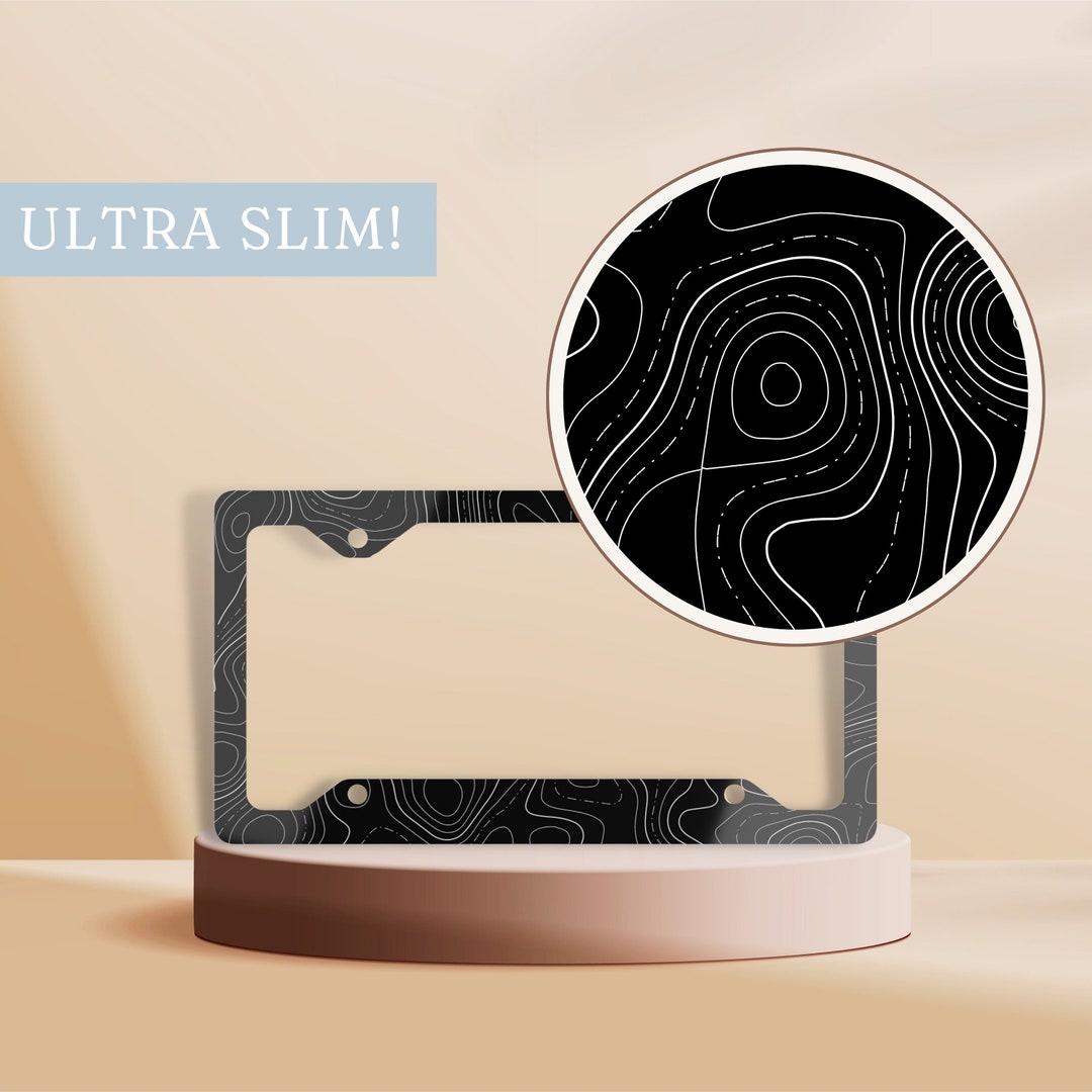 Topographic Map License Plate Frame, Black License Plate Frame, Guys ...