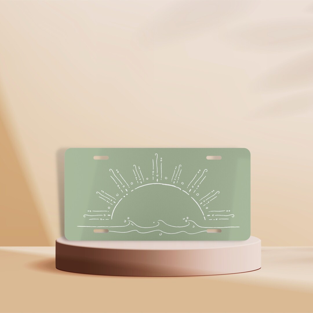 Boho License Plate, Green Front License Plate, Sunshine License Plate ...