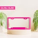 Hot Pink License Plate Frame, Bright Pink License Plate Holder, Cute ...