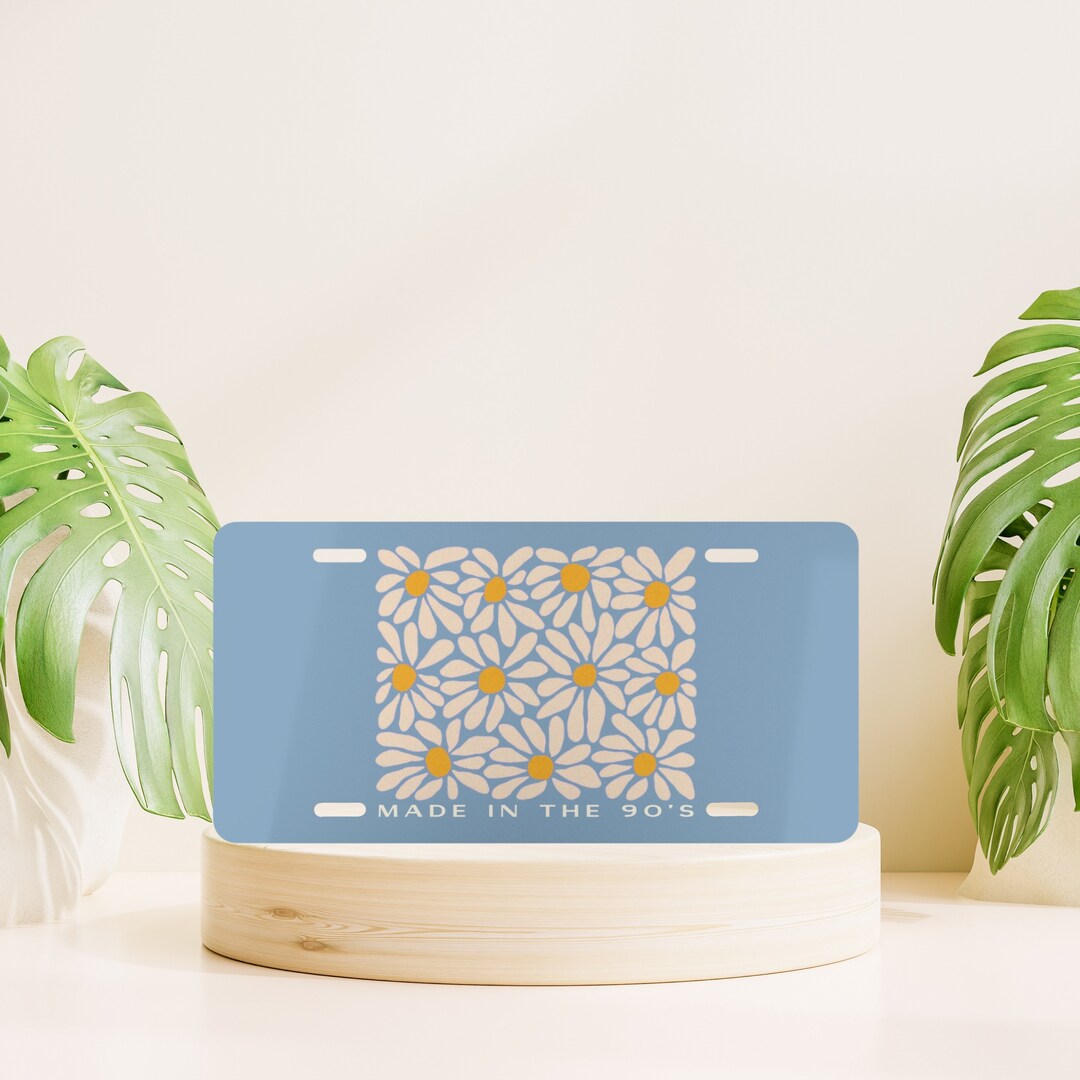 Floral License Plate, Retro Front License Plate, Made in the 90's ...