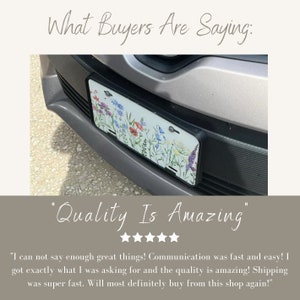Wildflower License Plate, Cute Floral License Plate, Cute Car Accessory ...
