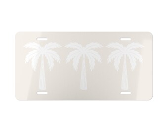 White and Pink License Plate Palm Tree Vanity License Plate - Etsy