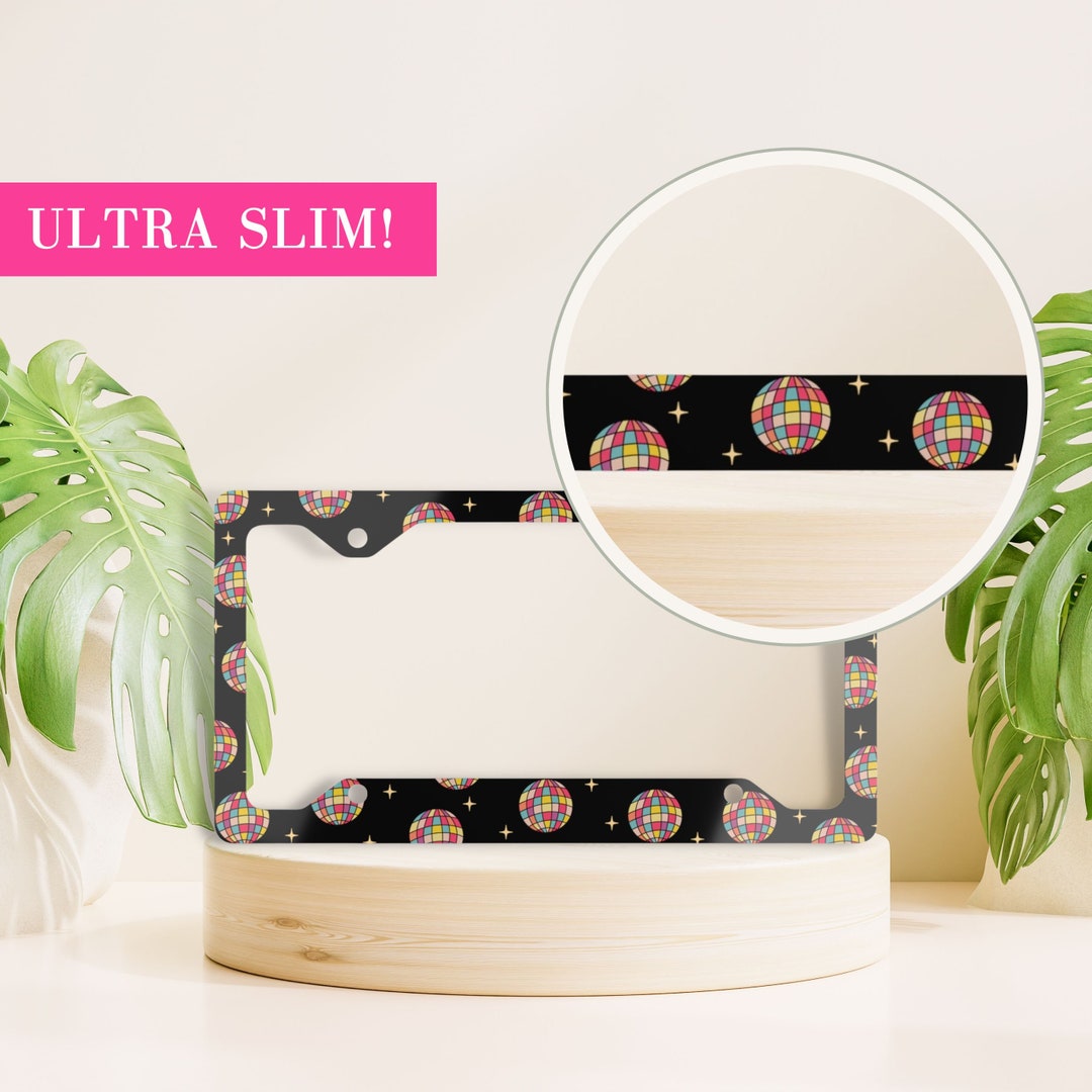 Black Disco Ball License Plate Frame, Retro License Plate Cover, Disco ...