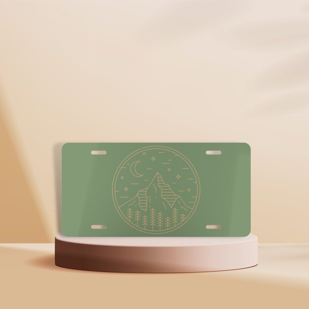 Mountain License Plate, Boho License Plate, Mountain Scape License ...