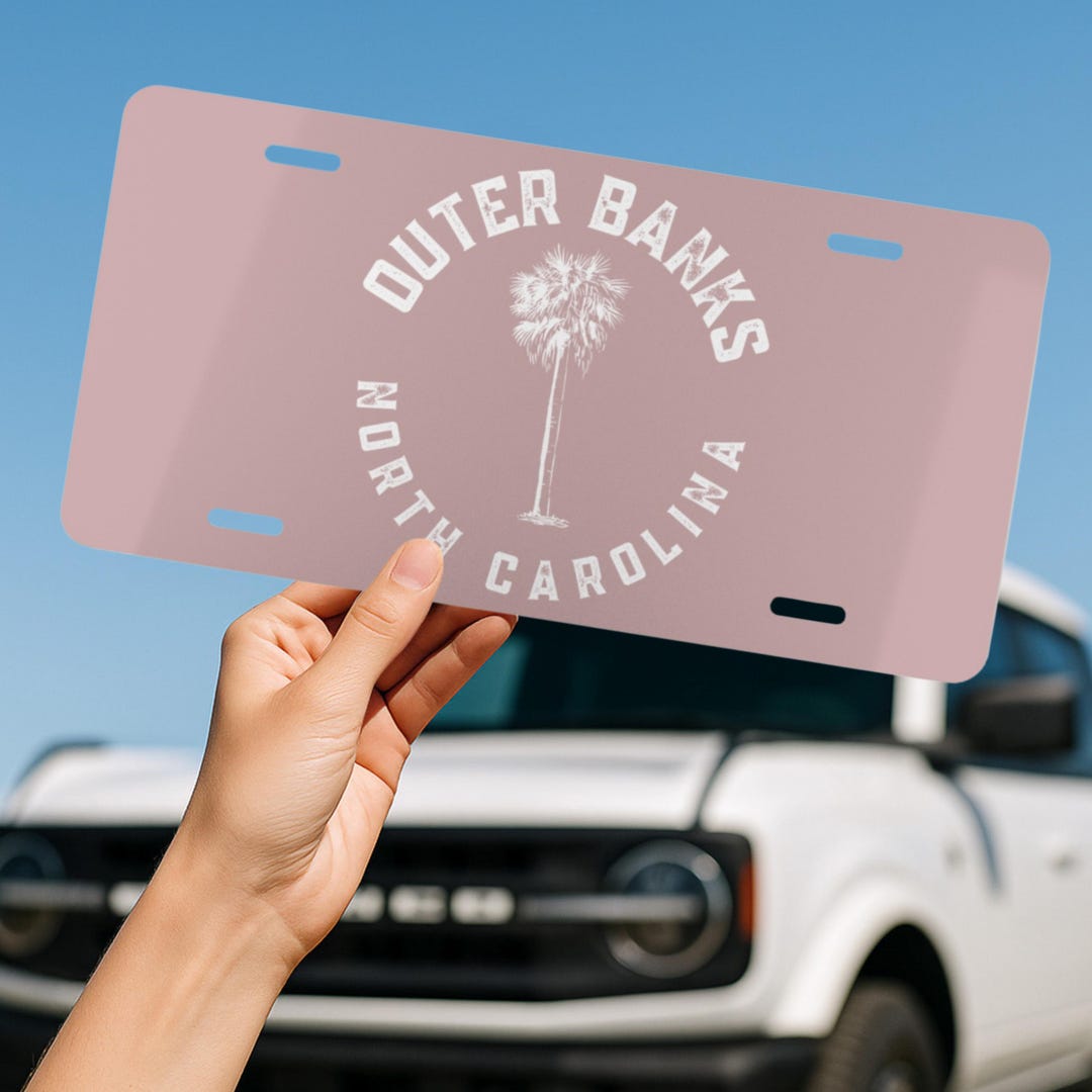Pink Coastal License Plate, Outer Banks Front License Plate, OBX Vanity ...