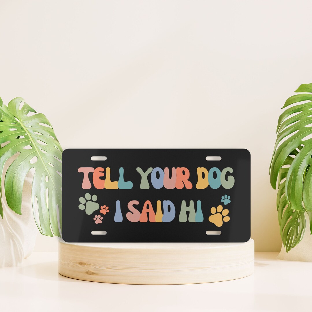 Funny Dog License Plate, Black Vanity License Plate, Dog Mom License ...