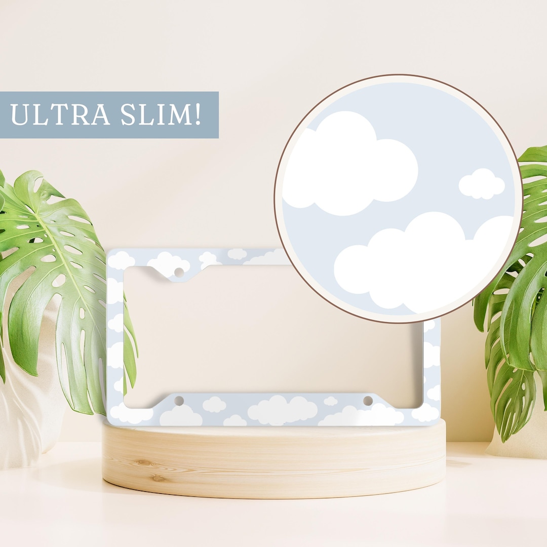 Cloud License Plate Frame, Blue License Plate Frame, Trendy License ...