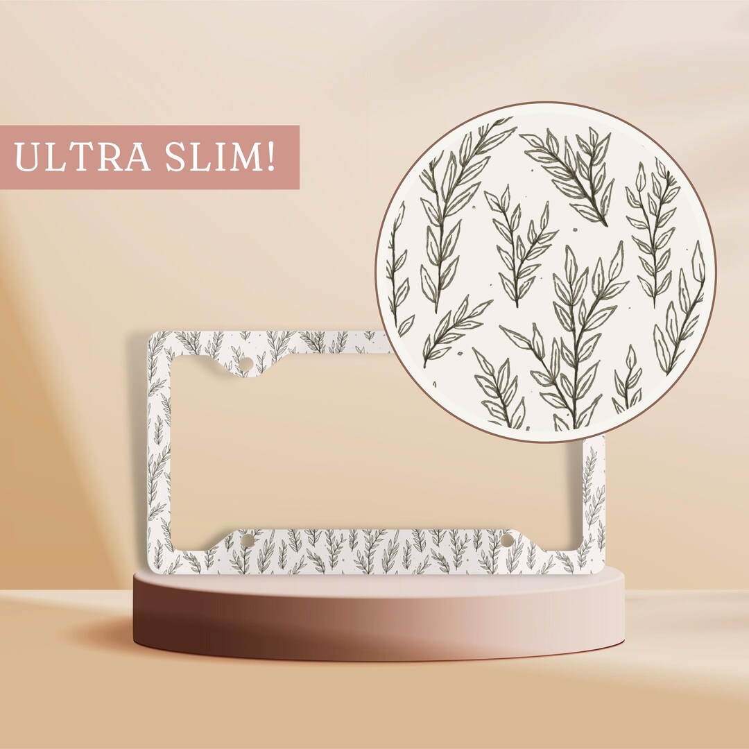 Leaf License Plate Frame, Minimal License Plate Frame, License Plate ...